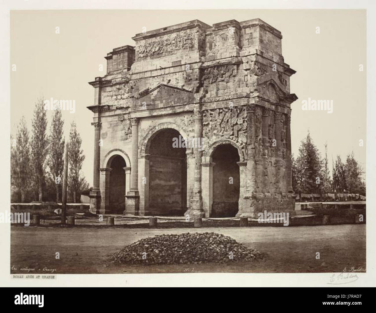 The ancient arc in Orange, France, refers to a well-preserved Roman ...