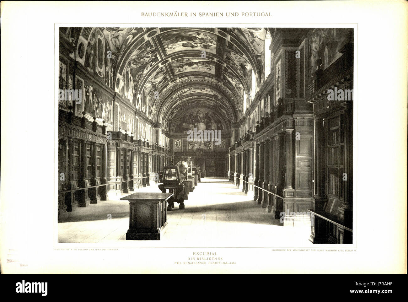 The Escorial Library, located in the Royal Site of San Lorenzo de El ...
