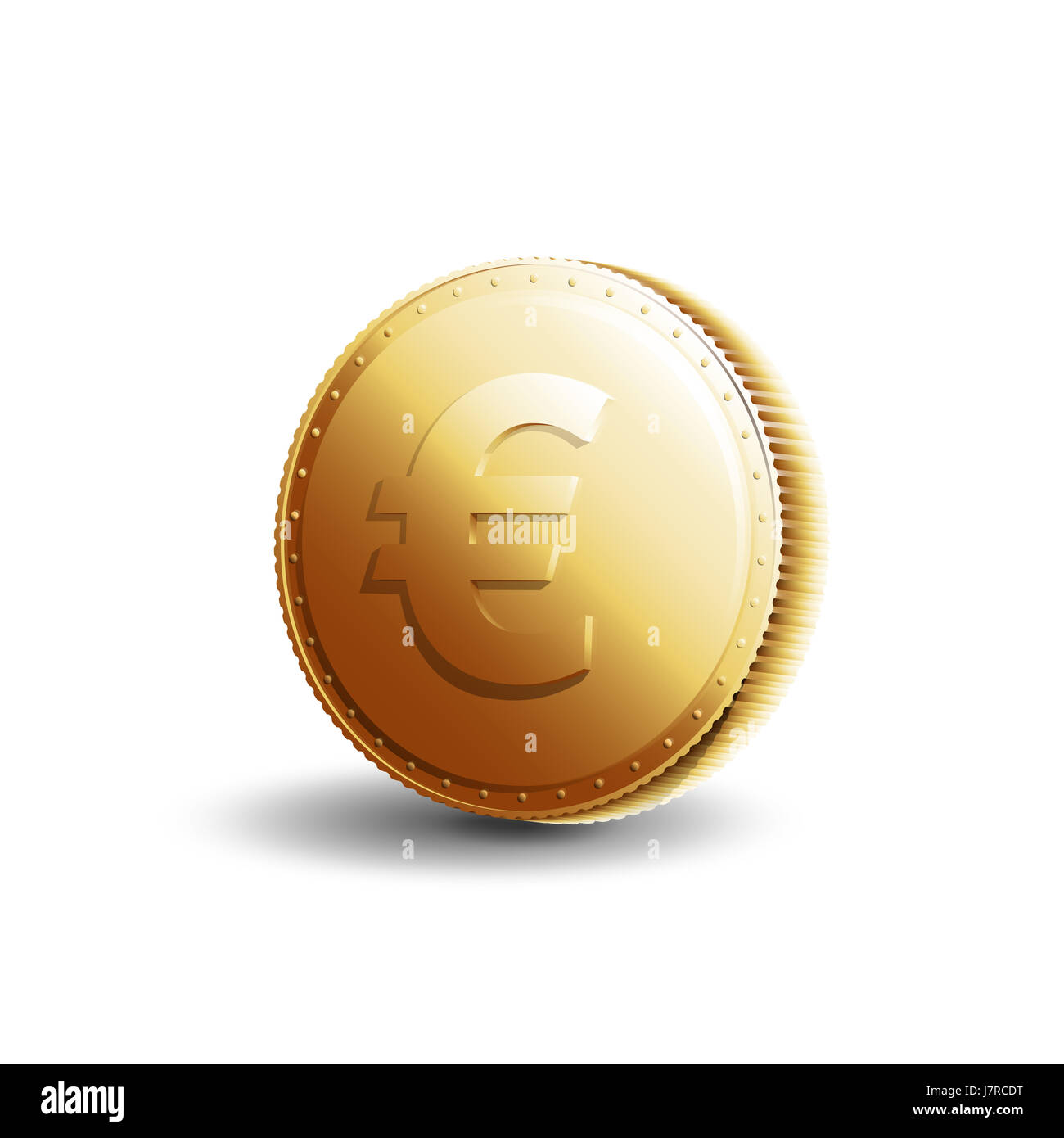 European currency. Gold coin with euro sign isolated on white ...