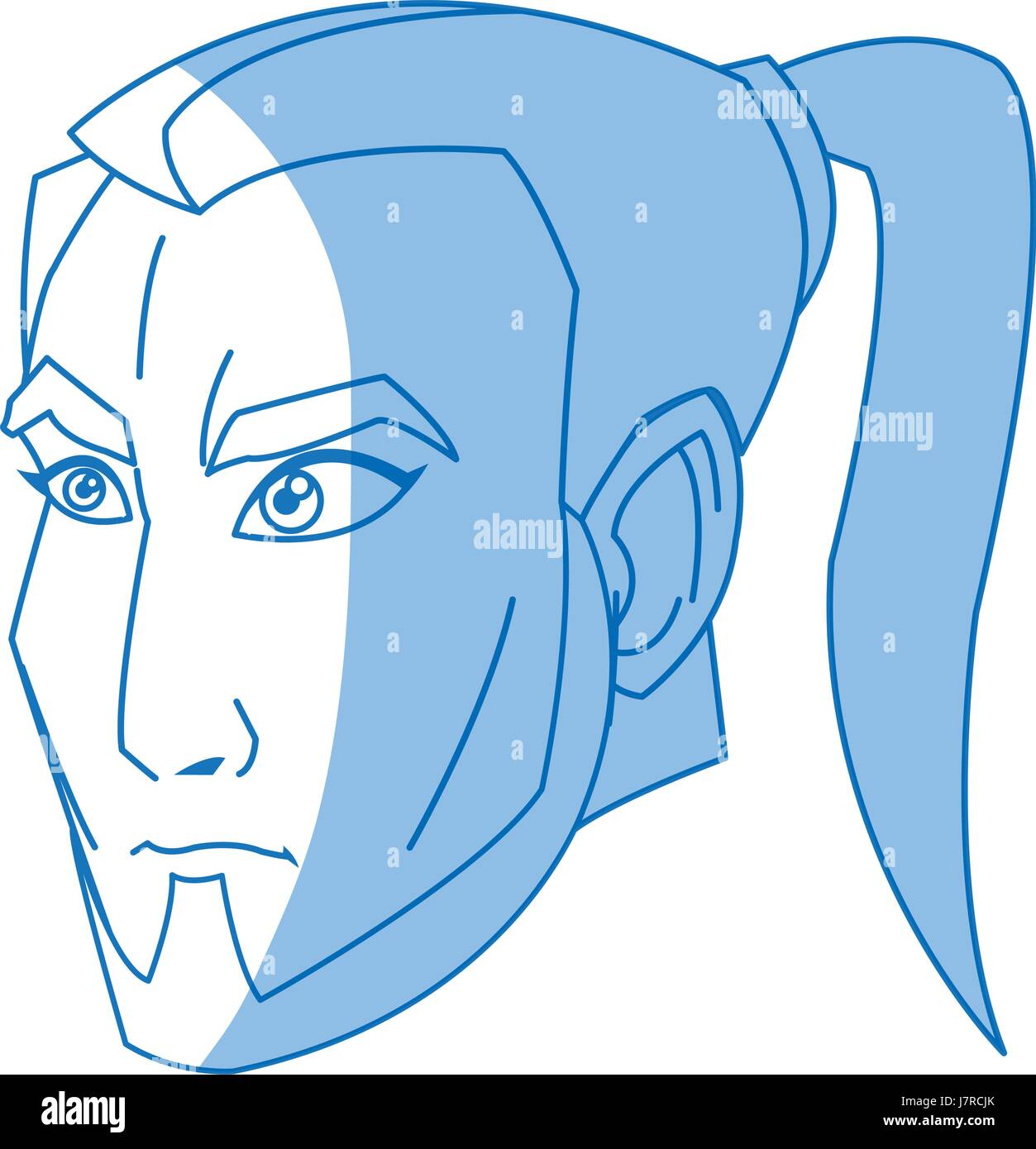 character face samurai male angry expression Stock Vector Image & Art ...