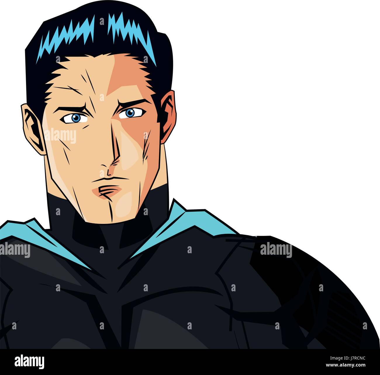 portrait super hero strong male justice symbol Stock Vector Image & Art ...