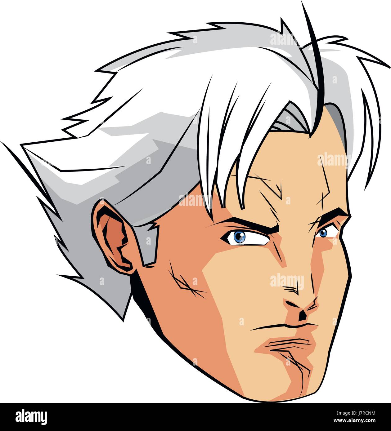 face super hero comic angry expression character Stock Vector Image ...