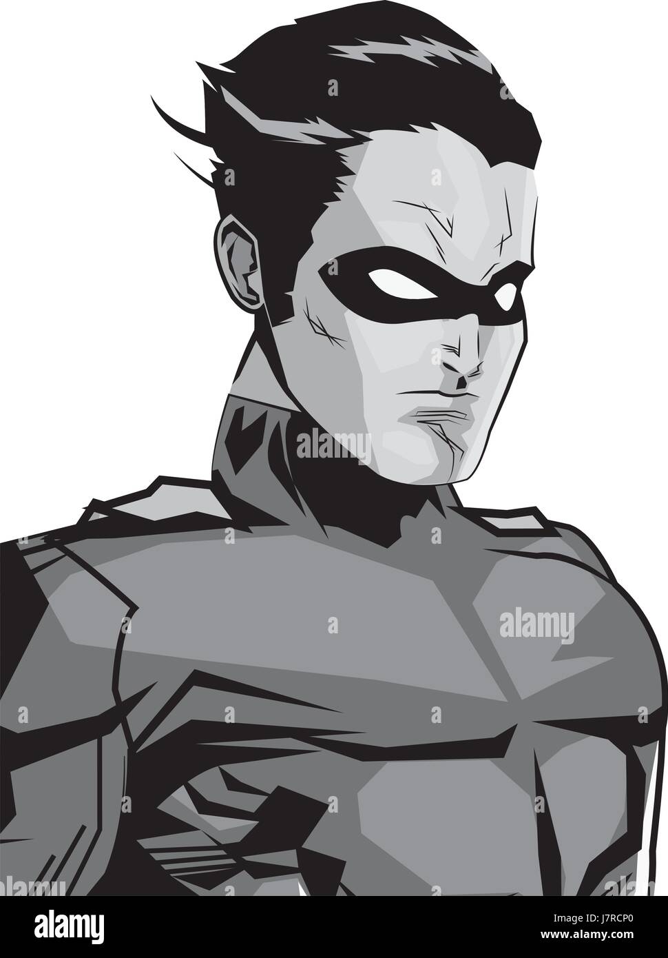 portrait super hero strong male justice symbol Stock Vector Image & Art ...