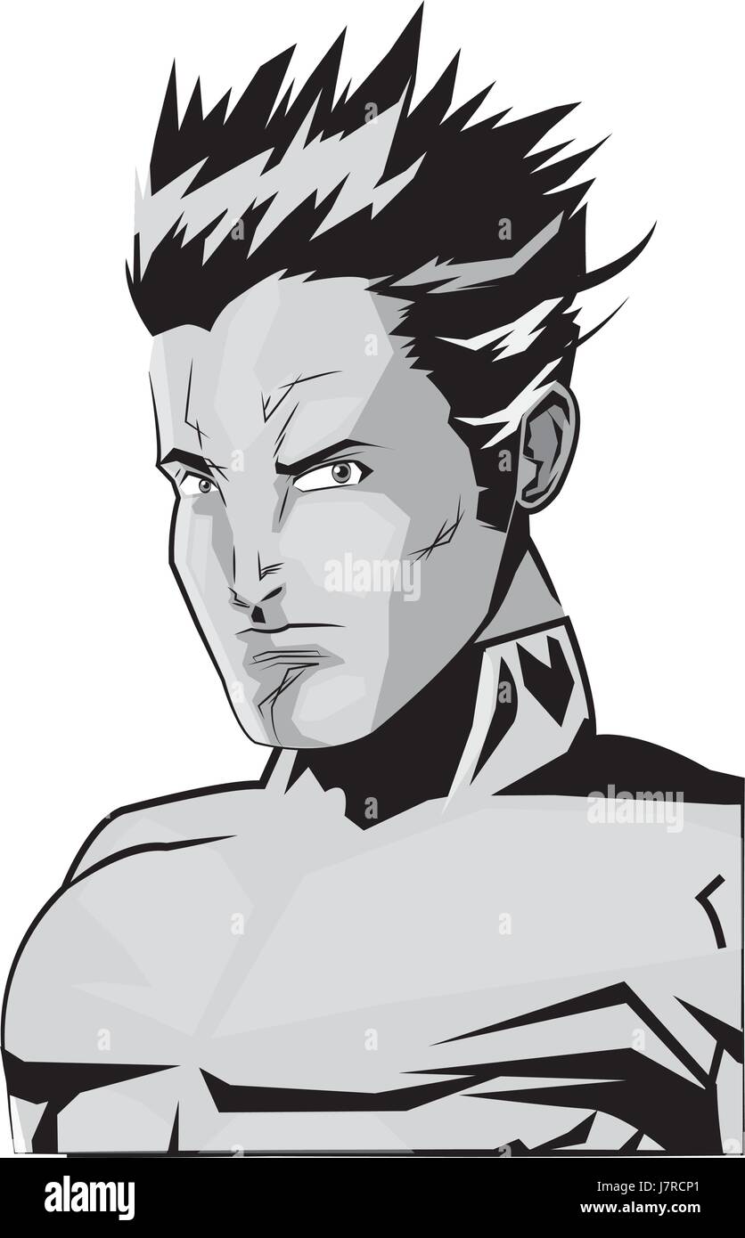 portrait super hero strong male justice symbol Stock Vector Image & Art ...