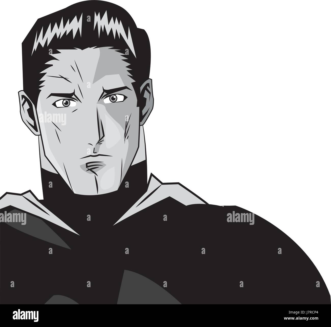 portrait super hero strong male justice symbol Stock Vector Image & Art ...