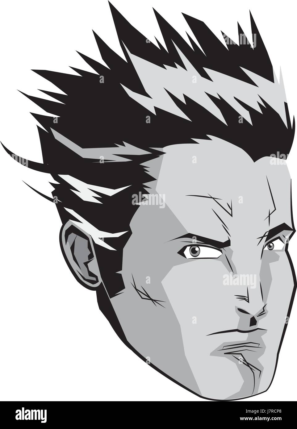 face super hero comic angry expression character Stock Vector Image ...