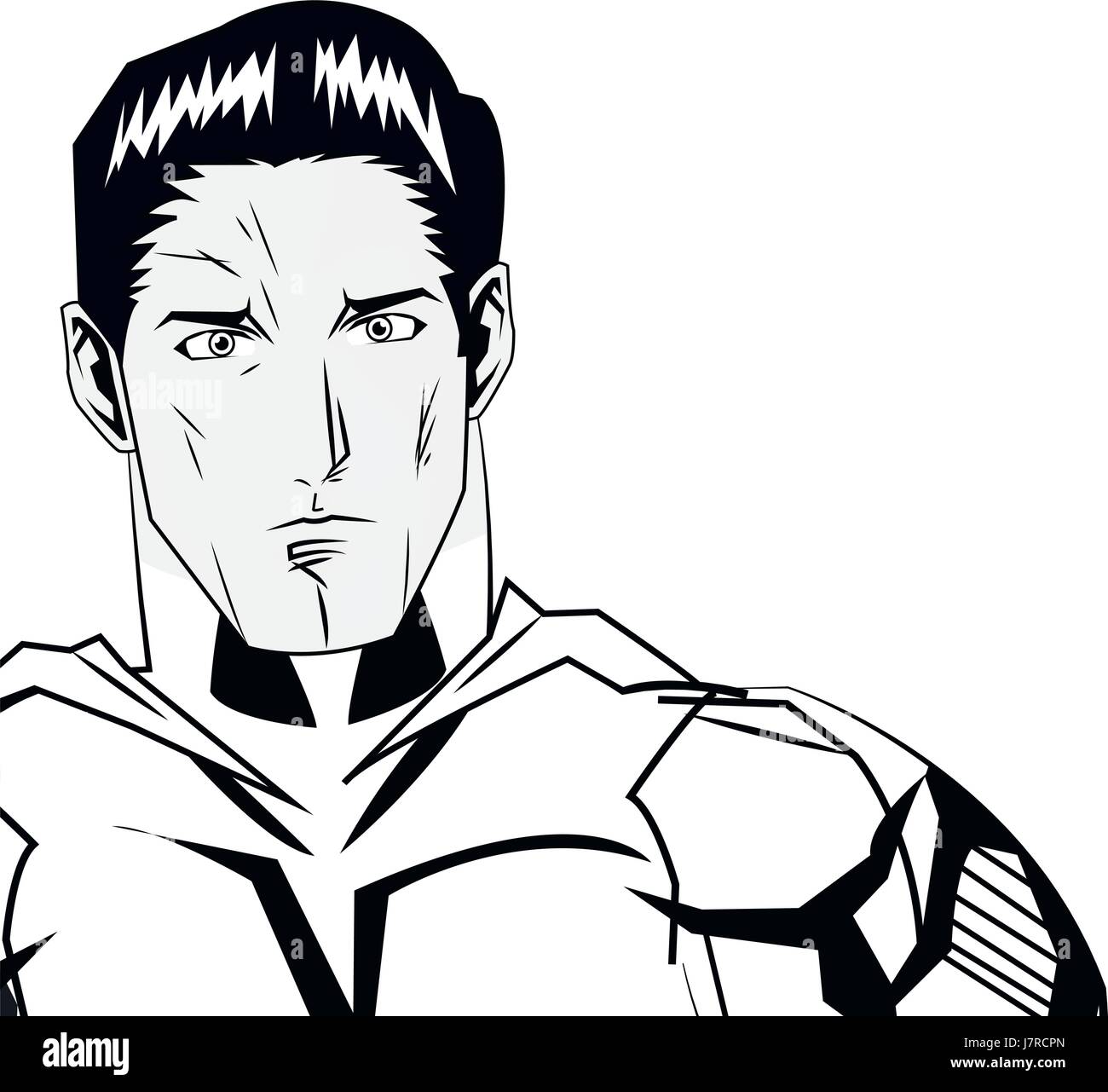 portrait super hero strong male justice symbol Stock Vector Image & Art ...