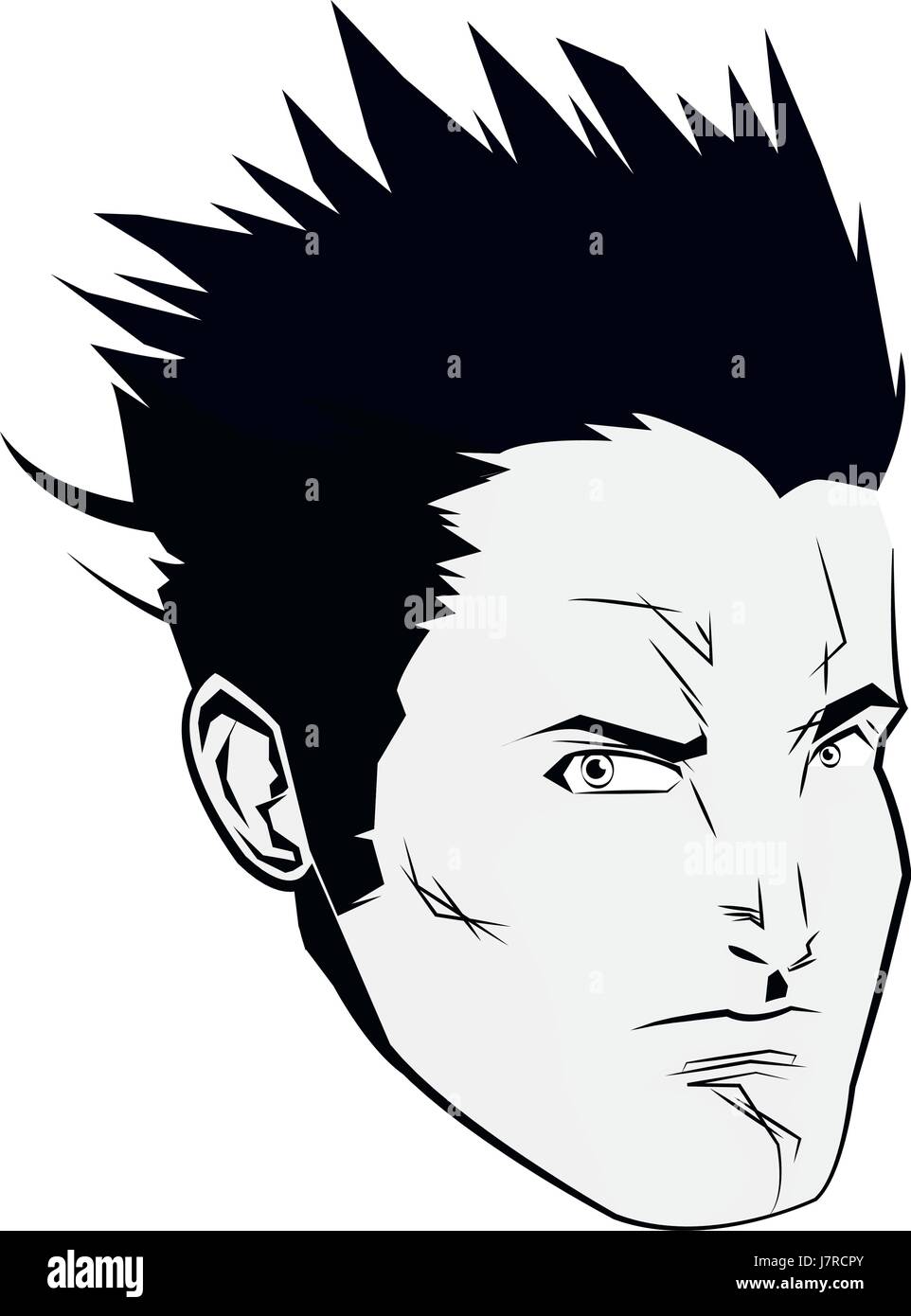 face super hero comic angry expression character Stock Vector Image ...