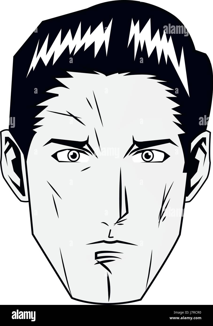 face super hero comic angry expression character Stock Vector Image ...