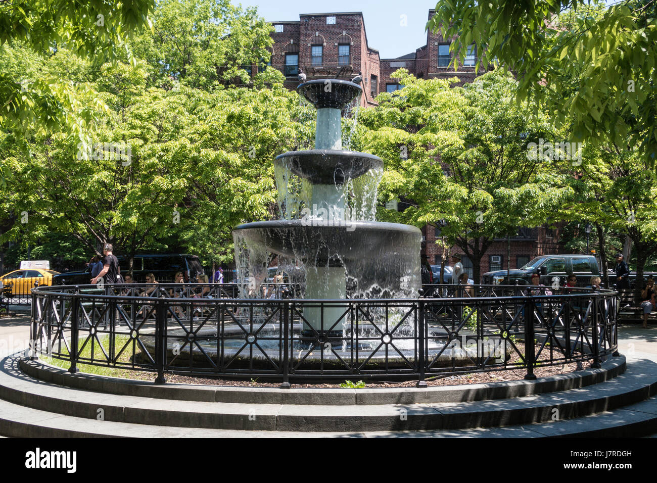 Fountain in Father Demo Square, Greenwich Village, NYC, USA Stock Photo ...
