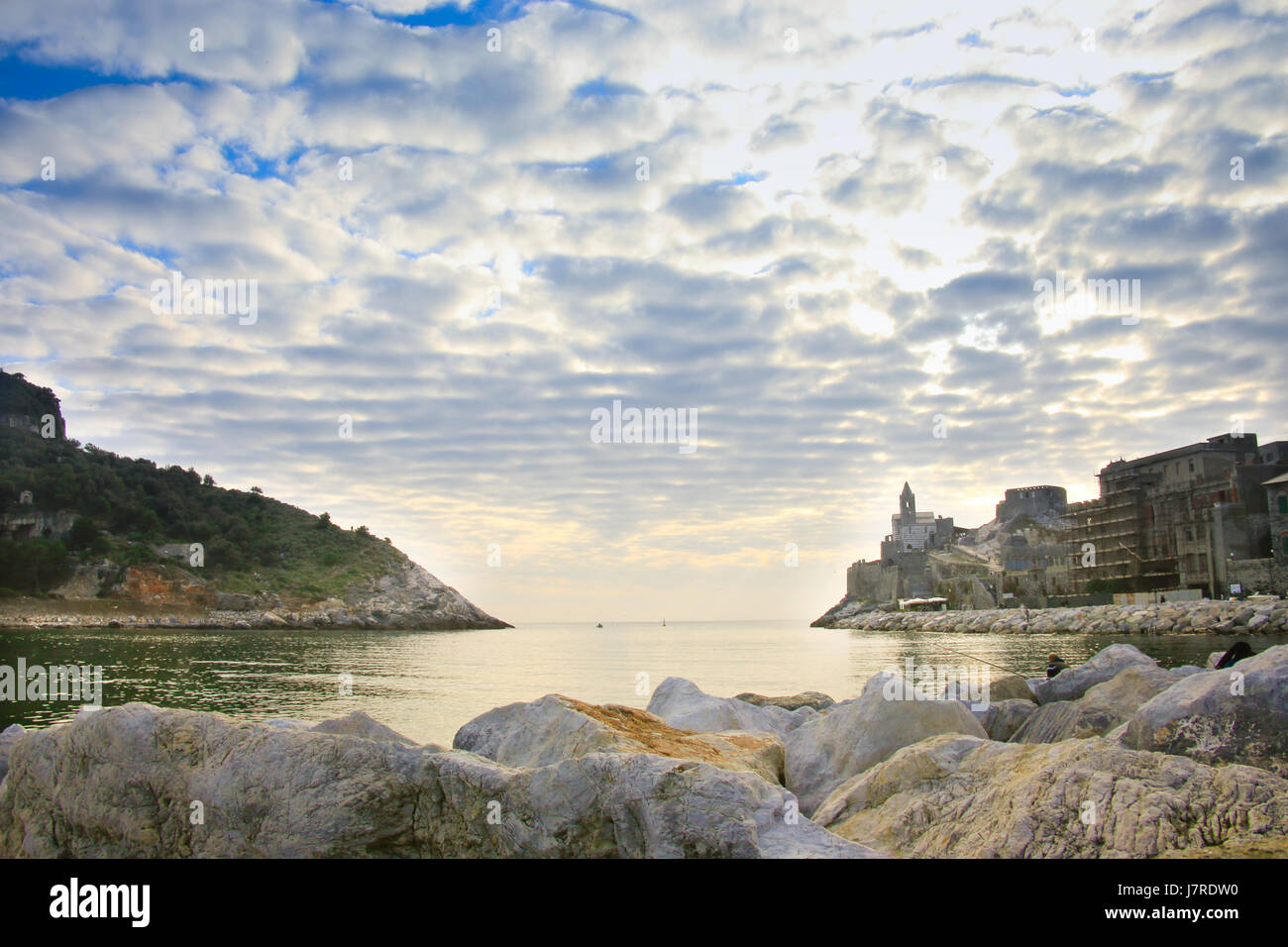 View of Porto Venere in sunset Stock Photo - Alamy