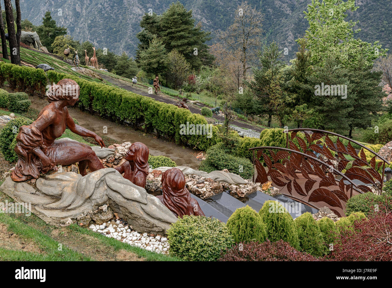 Jardin de Juberri, with statues, sculptures and waterfalls in Saint ...