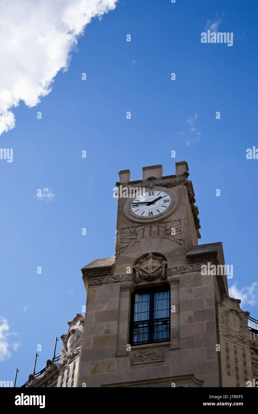 blue house building tower architectural stone cloud classical facade ...