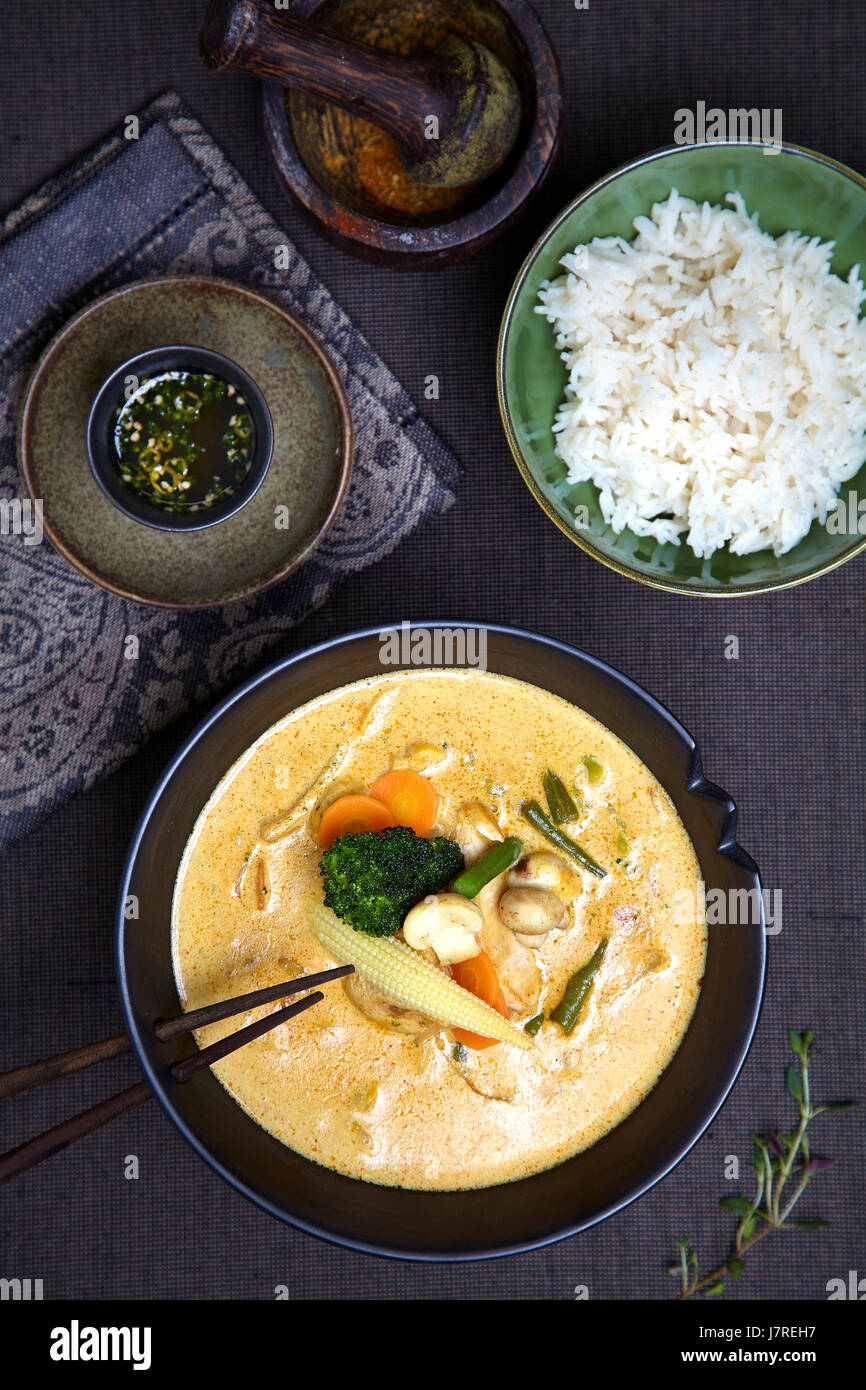 vegetable curry with rice Stock Photo - Alamy