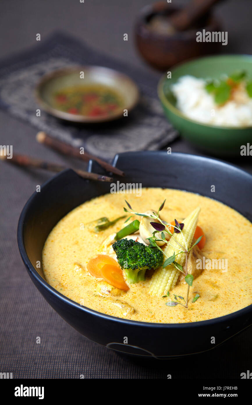 vegetable curry with rice Stock Photo - Alamy