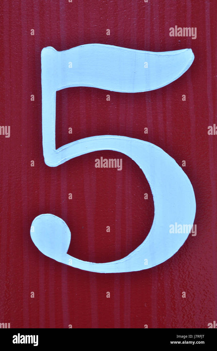 vintage handpainted number 5 Stock Photo - Alamy