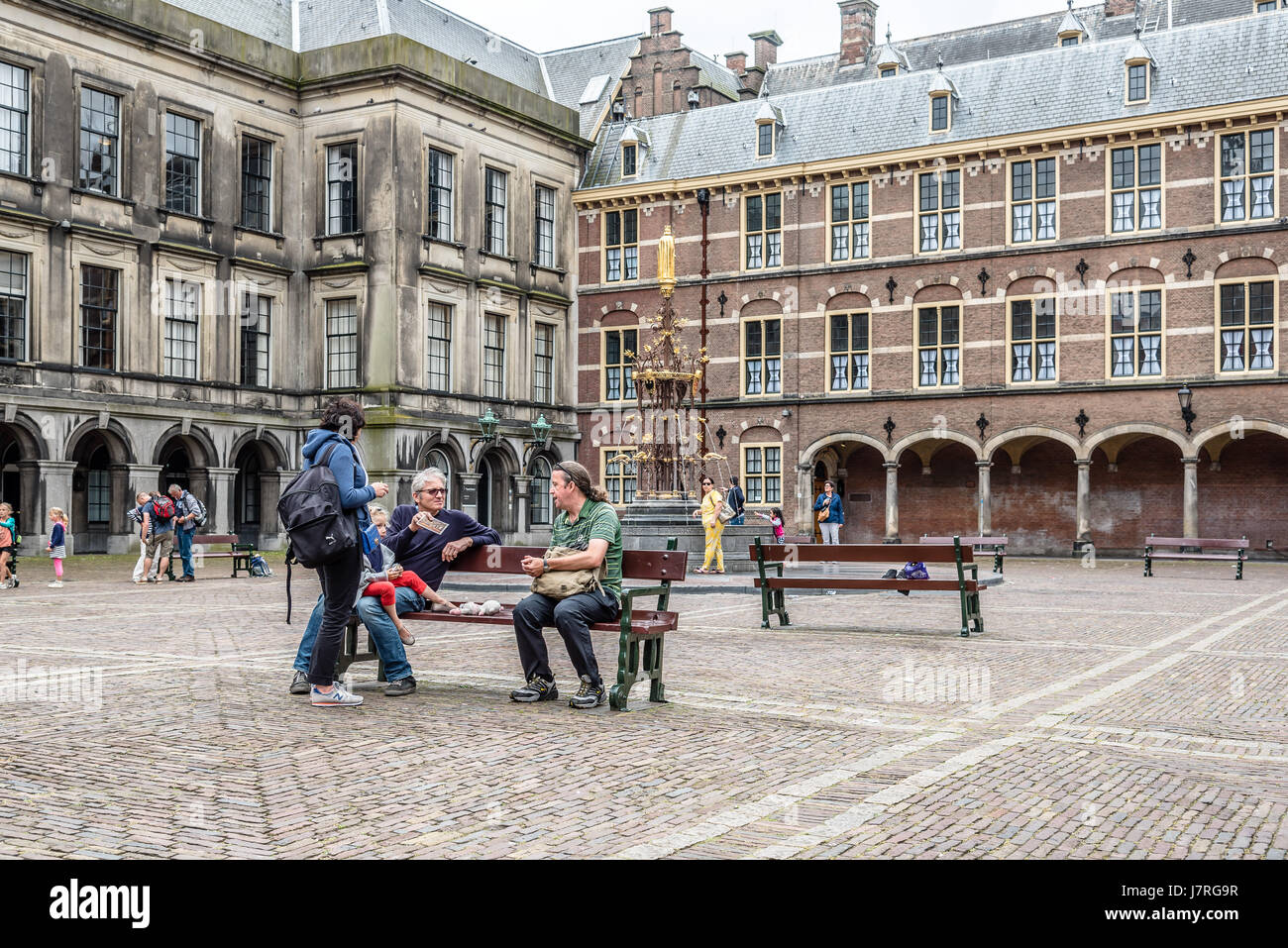 Hague, Netherlands - August 7, 2016: Unidentified people in the Inner ...