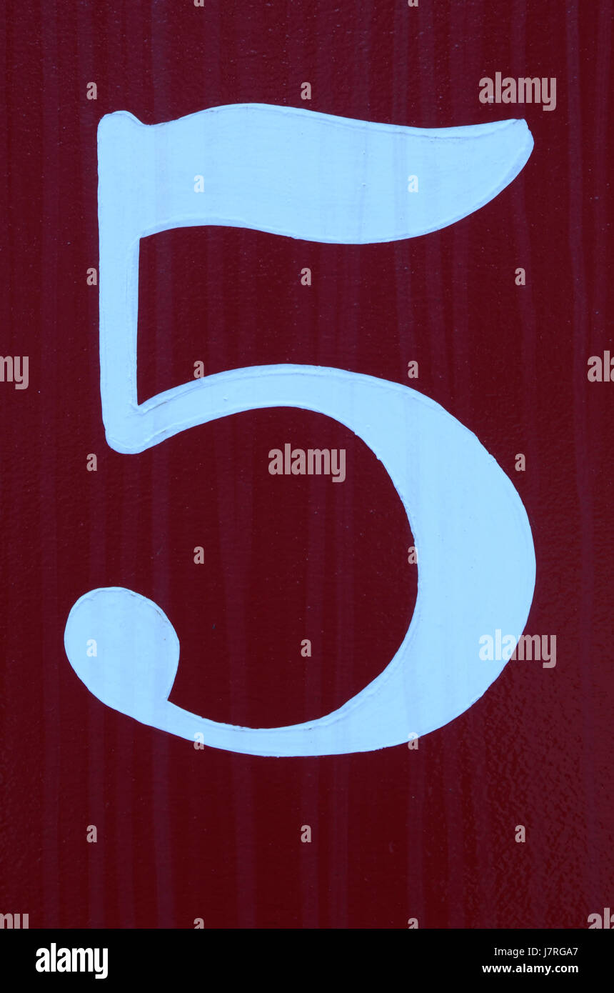 vintage handpainted number 5 Stock Photo - Alamy