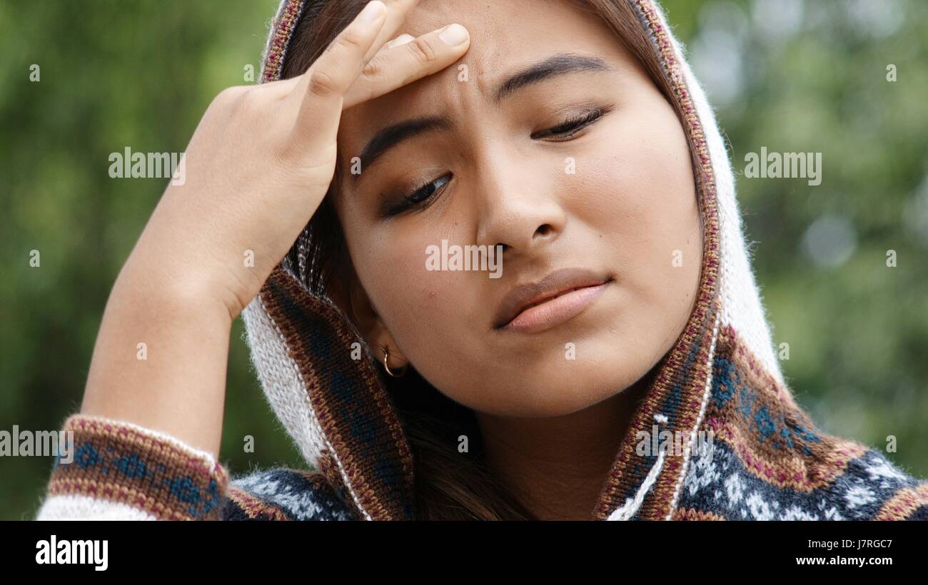 Girl With Headache Stock Photo - Alamy