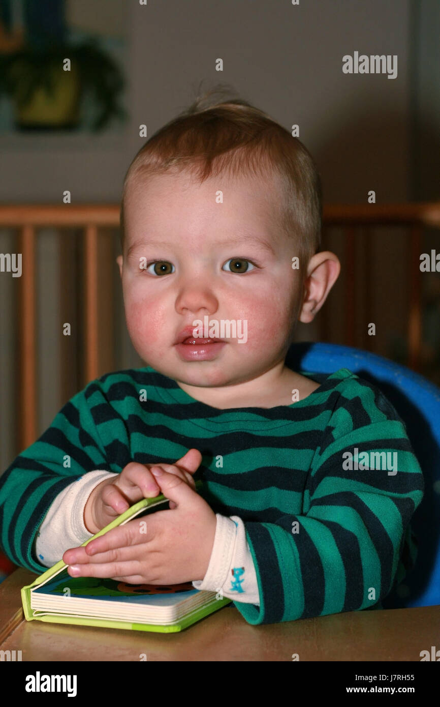 baby offspring junior put sitting sit picture-book boy lad male ...
