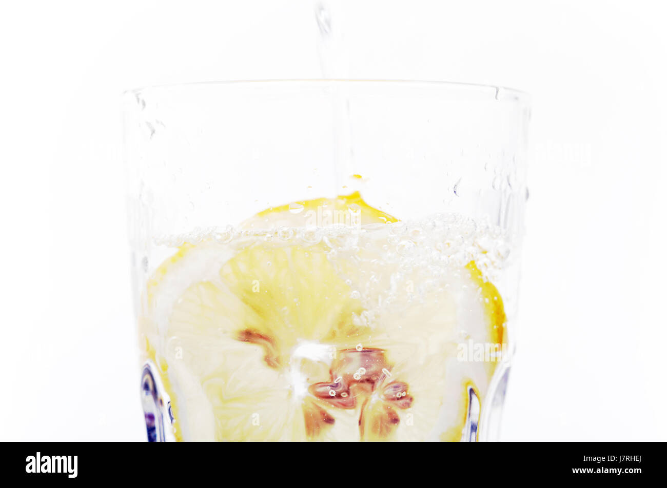 glass chalice tumbler soluble glass mineral water water lemon citron ...