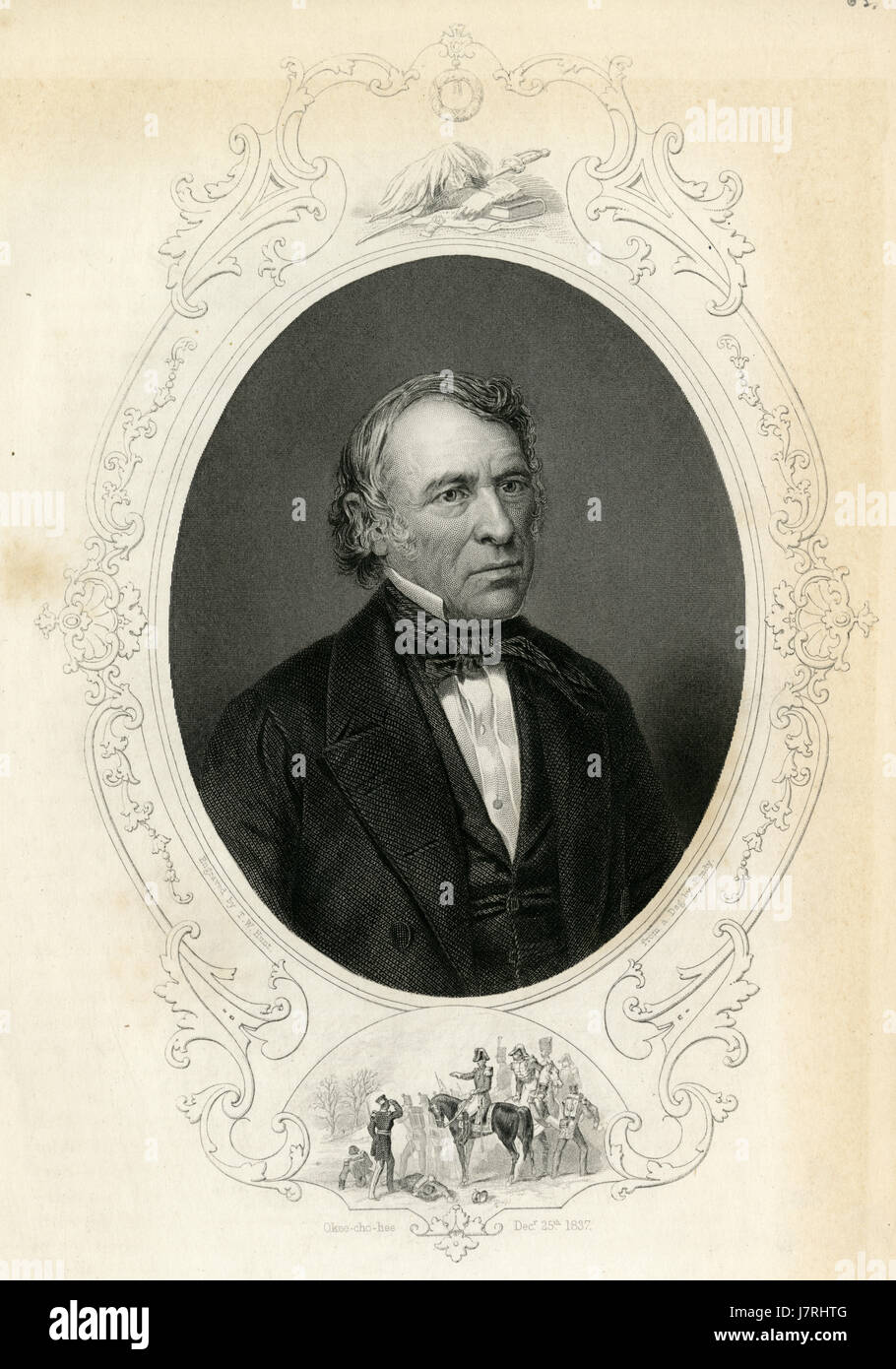 Antique c1860 engraving, Zachary Taylor. Zachary Taylor (1784-1850) was ...