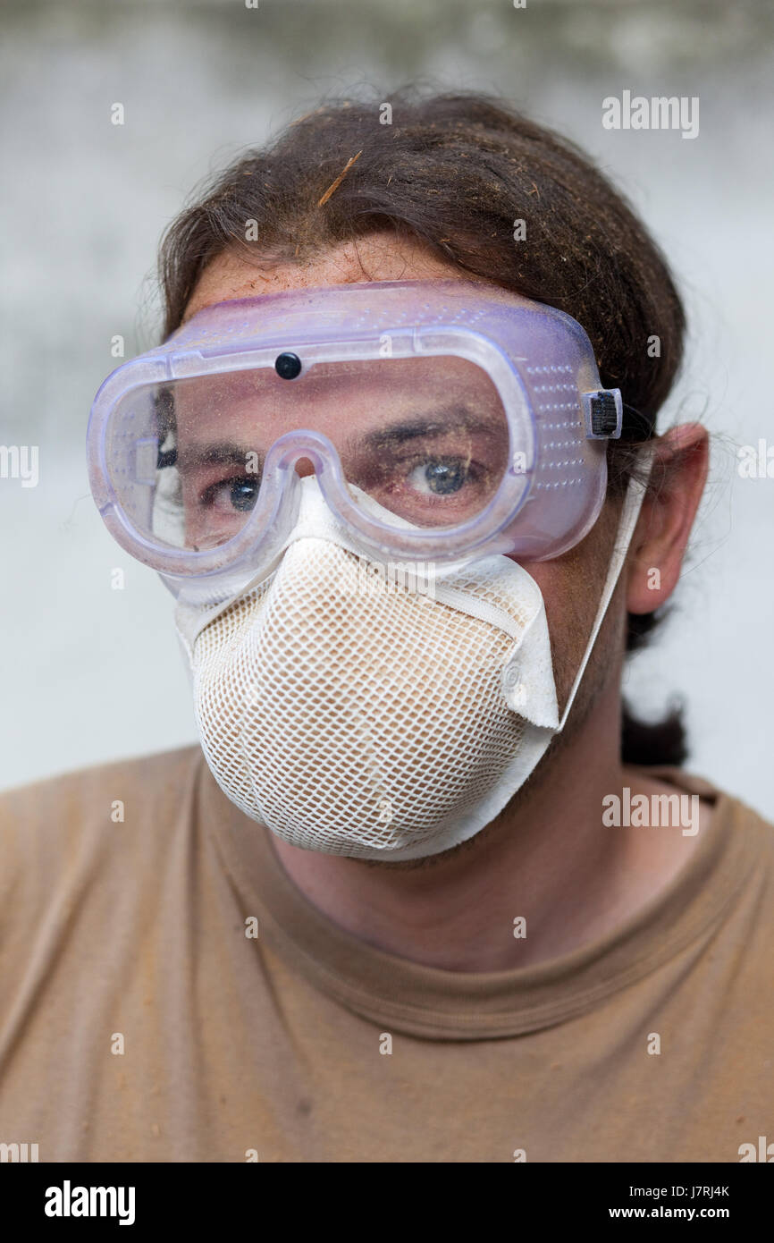 human human being respirator goggles mask man head craftsman tradesman ...