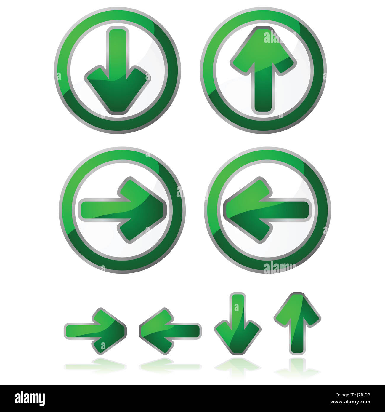 illustration bright shiny glossy set arrow bright green art graphic ...