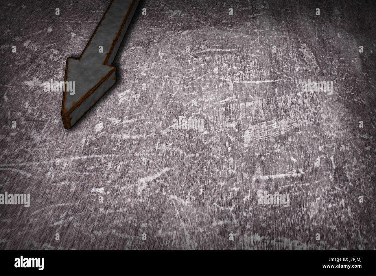 indicate show pointer steel metal rust rusted arrow scratch sign signal ...