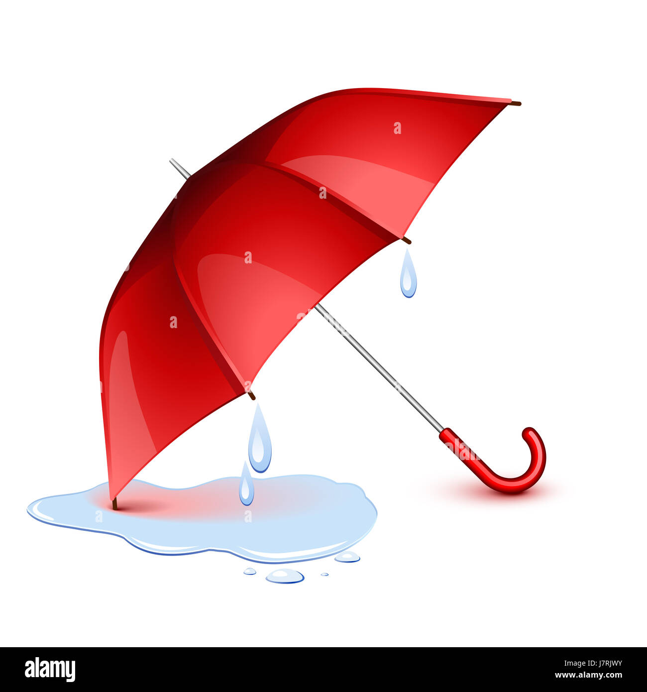umbrella wet forecast weather meteorology rain red raining object ...