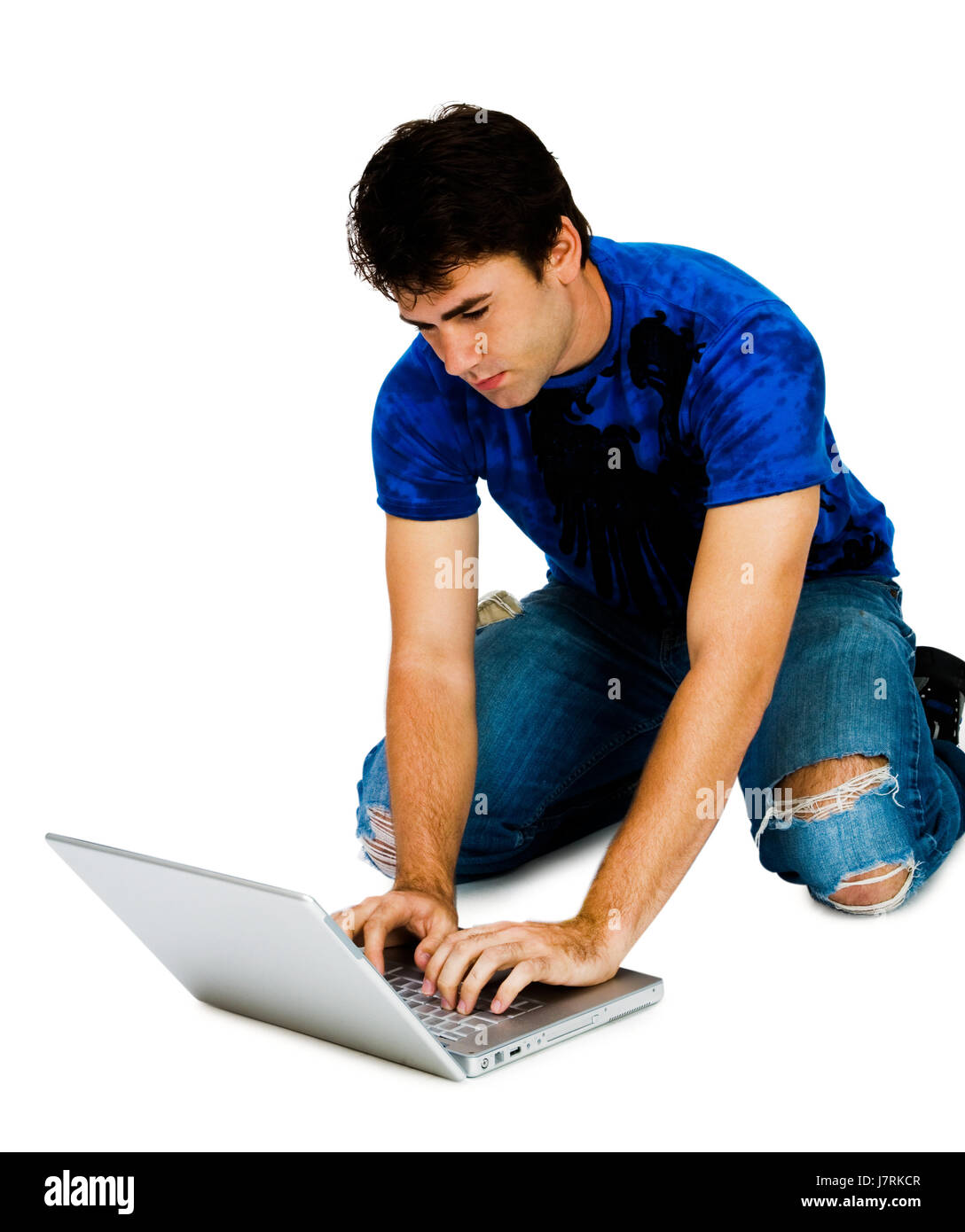 laptop notebook computers computer kneeling typing internet www ...