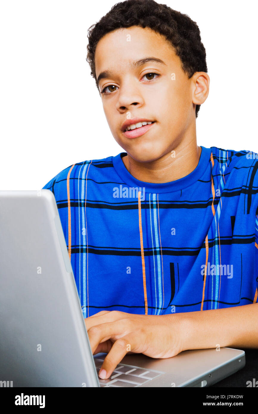 laptop notebook computers computer teenager boy lad male youngster ...