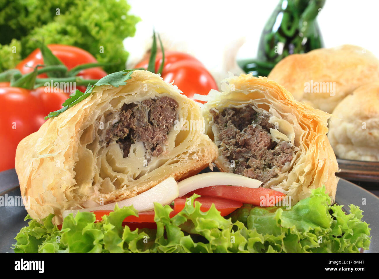 arabian mincemeat oriental pie meat roll delicacy spices garlic parsley ...