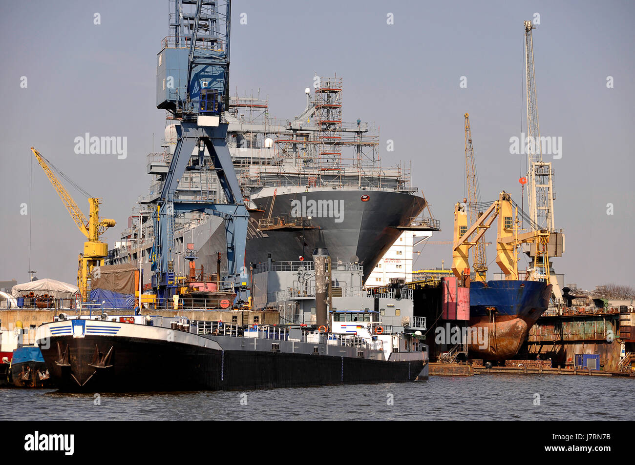 container ship dockyard harbor harbours freight cargo ship container ...
