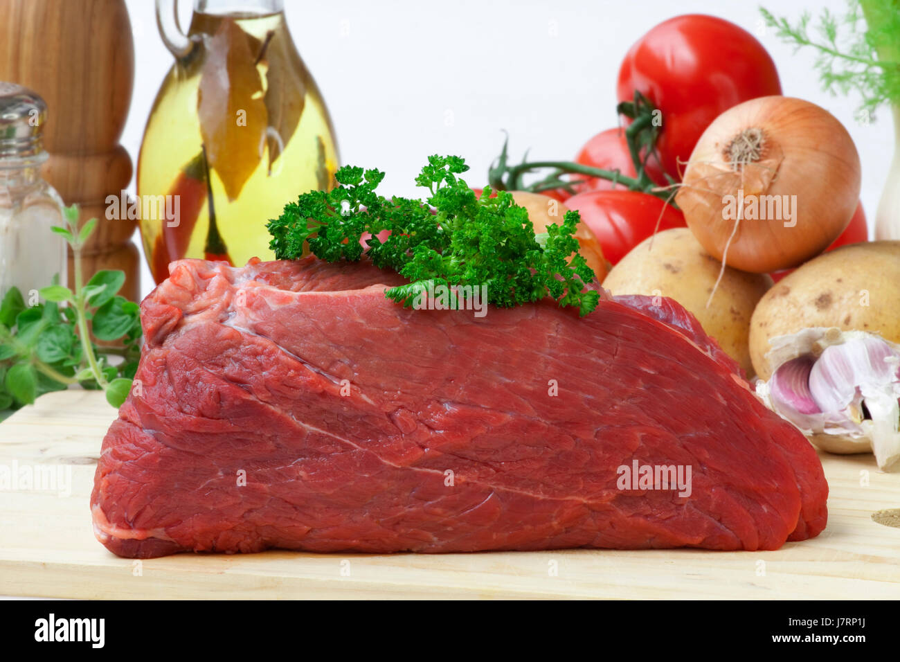 raw steak ingredient groceries meat beef food aliment isolated wood ...