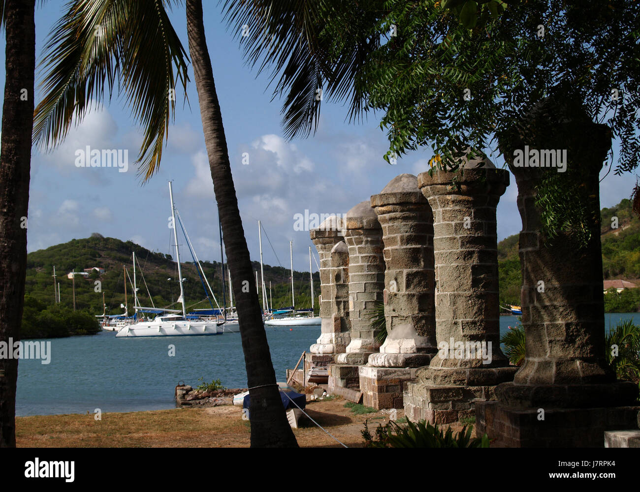 harbor caribbean house building historical park dockyard sail ...