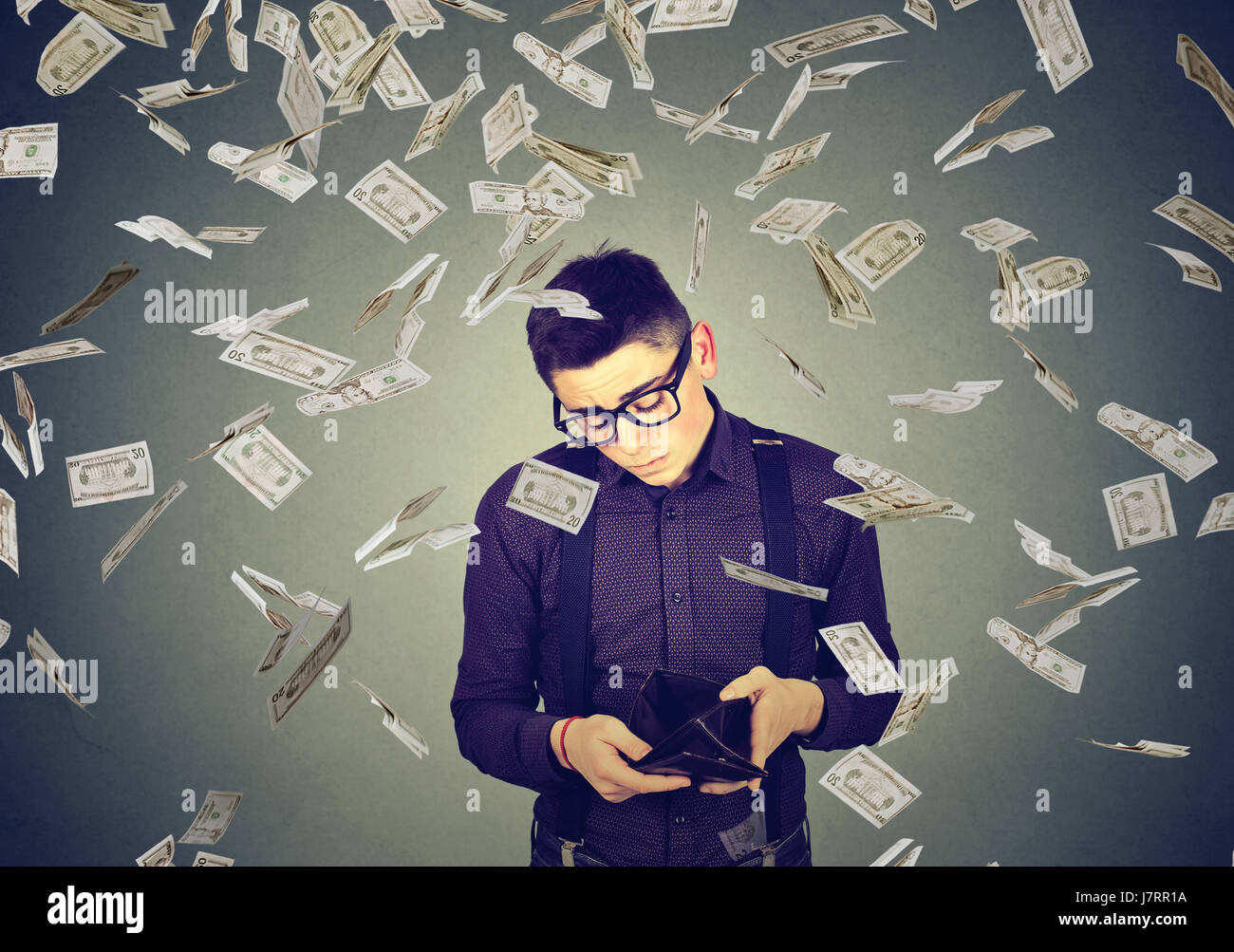 Money rich sad hi-res stock photography and images - Alamy