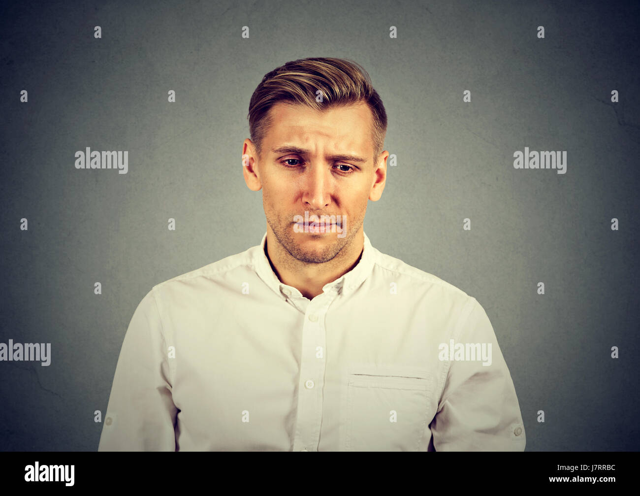 portrait of a sad man Stock Photo - Alamy