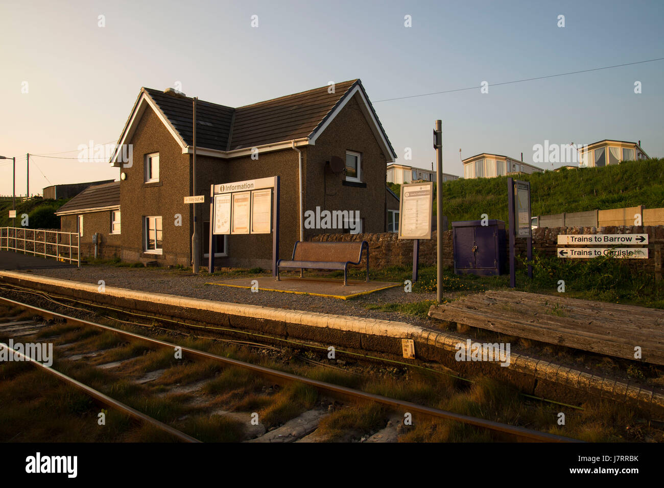 braystones beach railway station west cumbria England uk Stock Photo ...