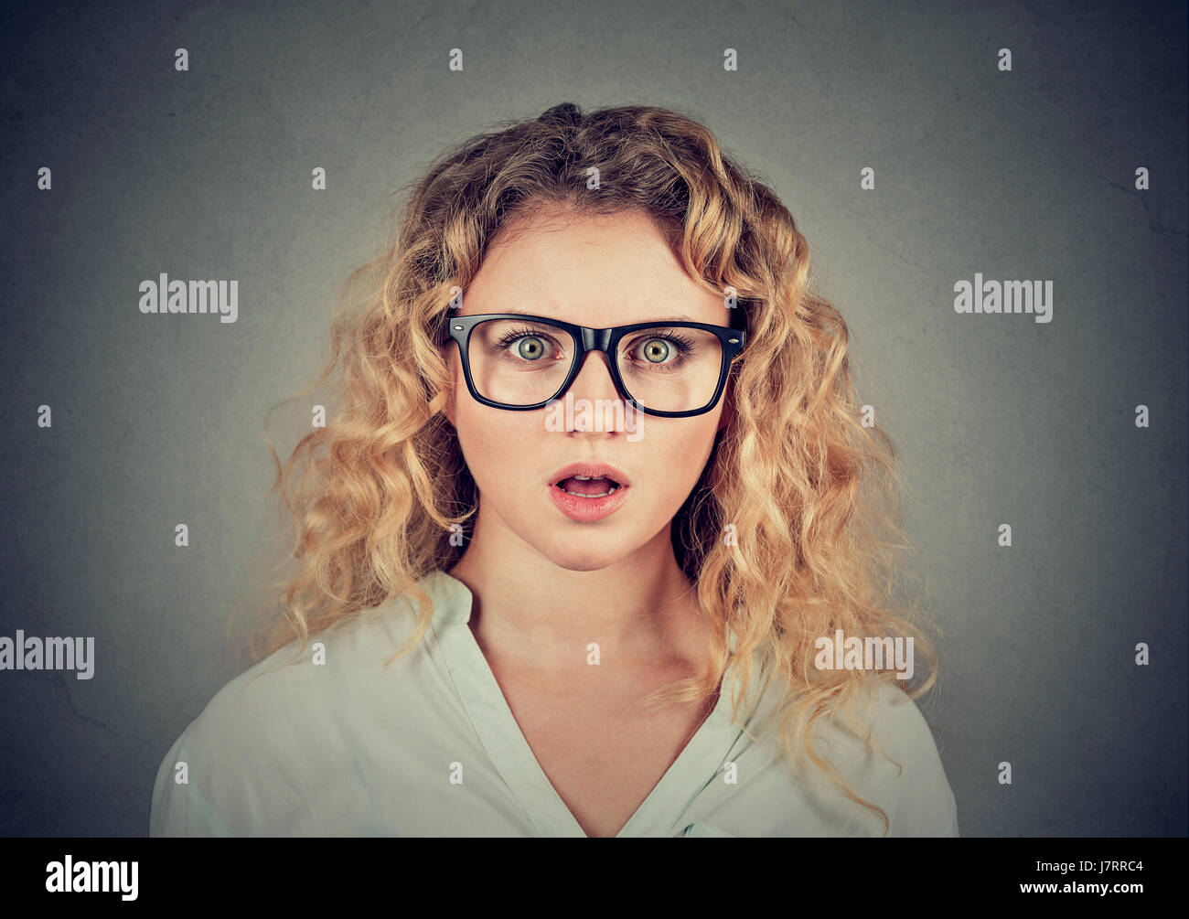 Studio Portrait Woman Shocked Expression Stock Photos & Studio Portrait ...