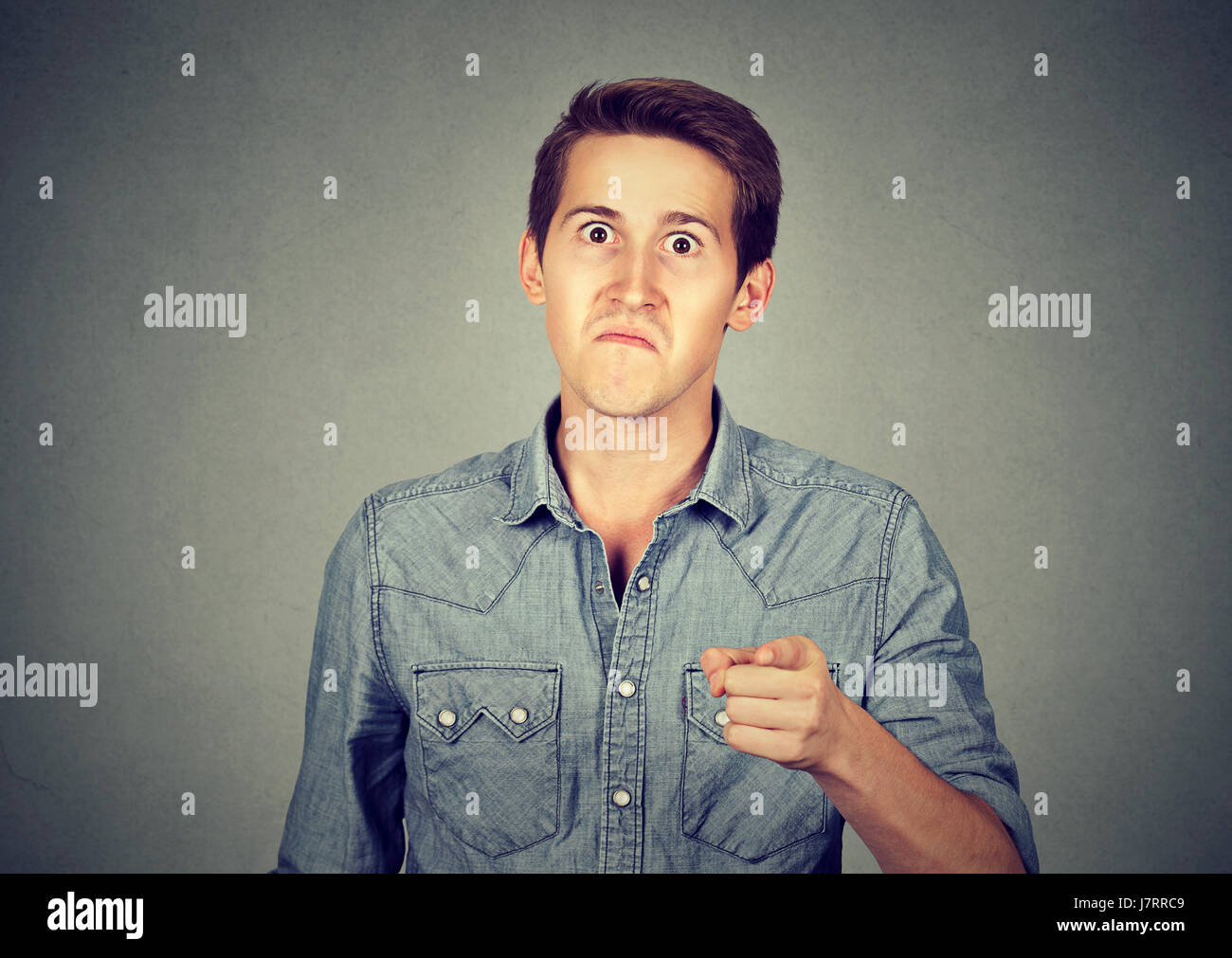 angry man pointing his finger accusing someone Stock Photo - Alamy