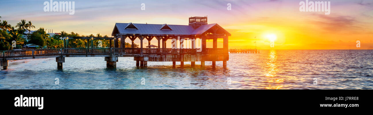 Pier at the beach in Key West, Florida USA Stock Photo - Alamy
