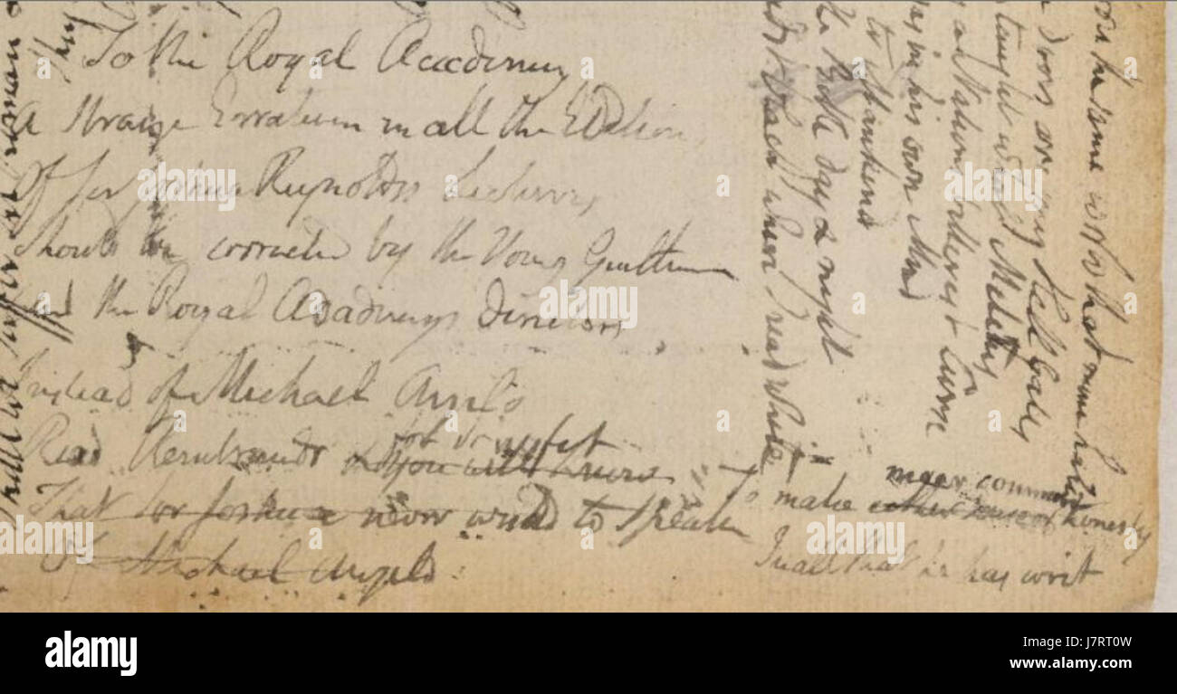 Blake manuscript Notebook 1808 29 To the Royal Academy Stock Photo - Alamy
