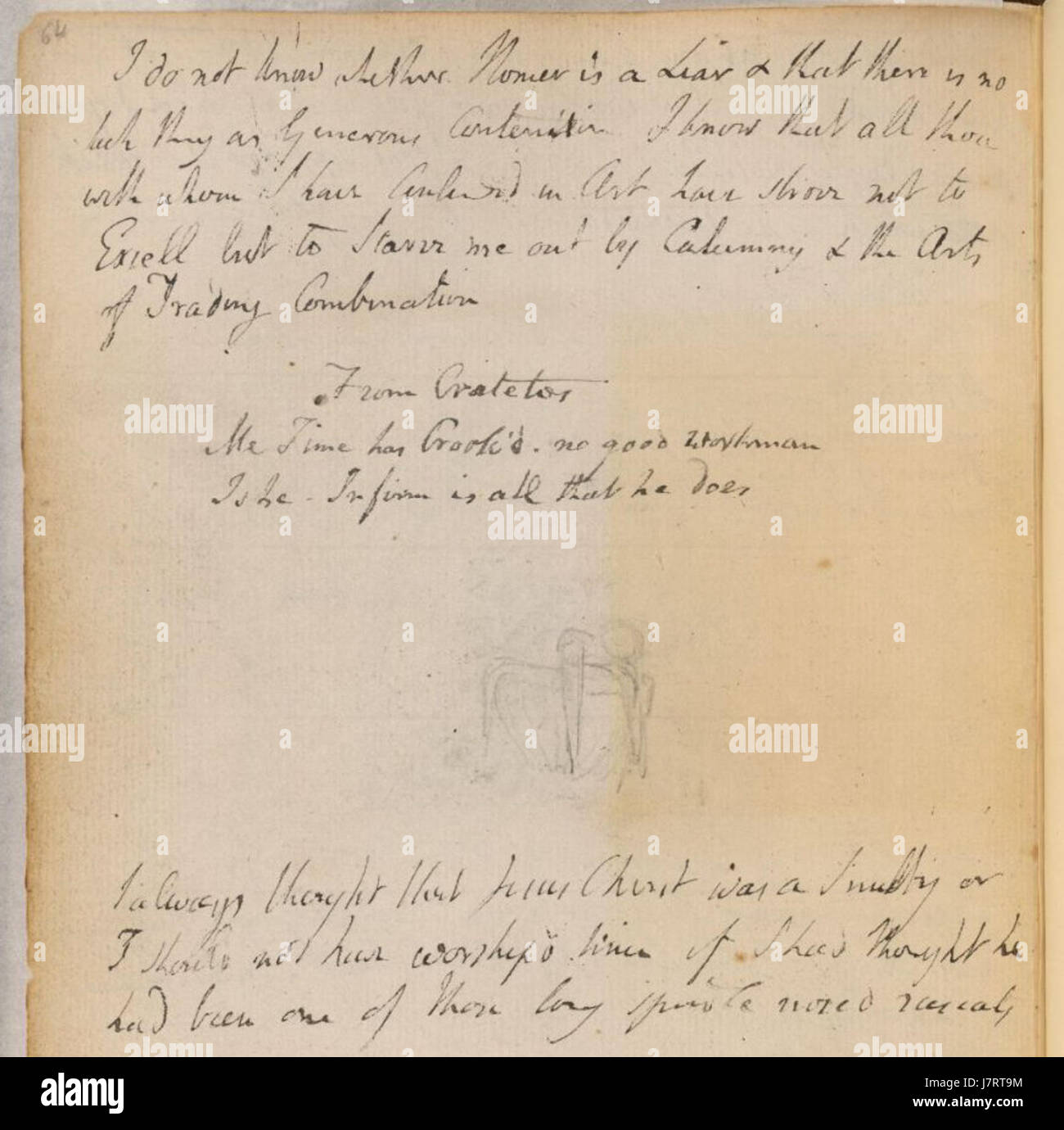 The Blake manuscript Notebook, page 064, features the writings of the ...