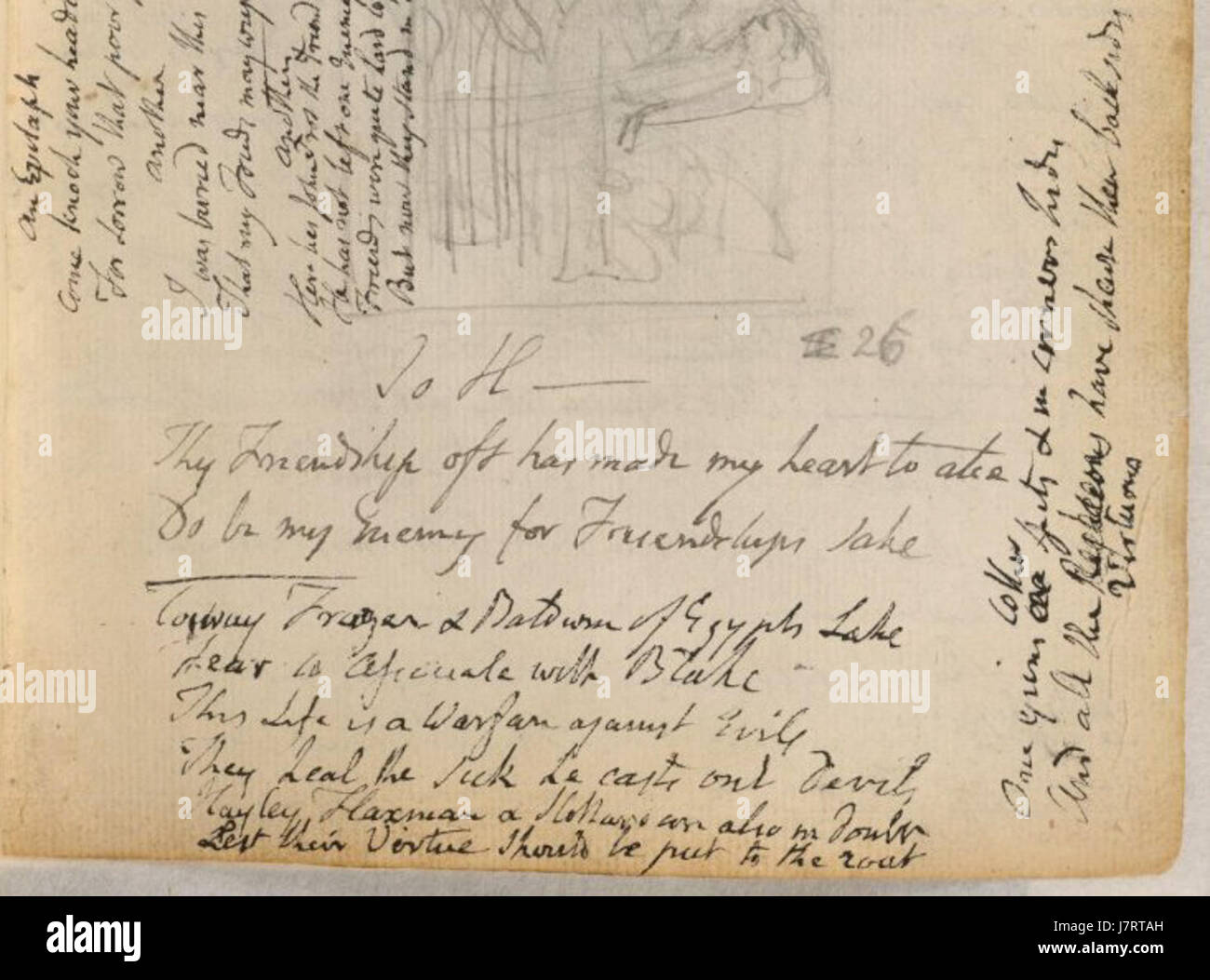 Blake manuscript Notebook 1808 38 Cosway Stock Photo - Alamy