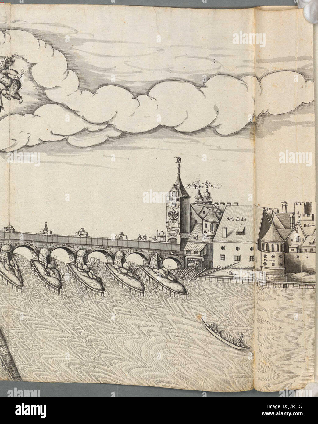 Abriss der Stadt Regensburg, a work from 1630, depicts the urban layout ...