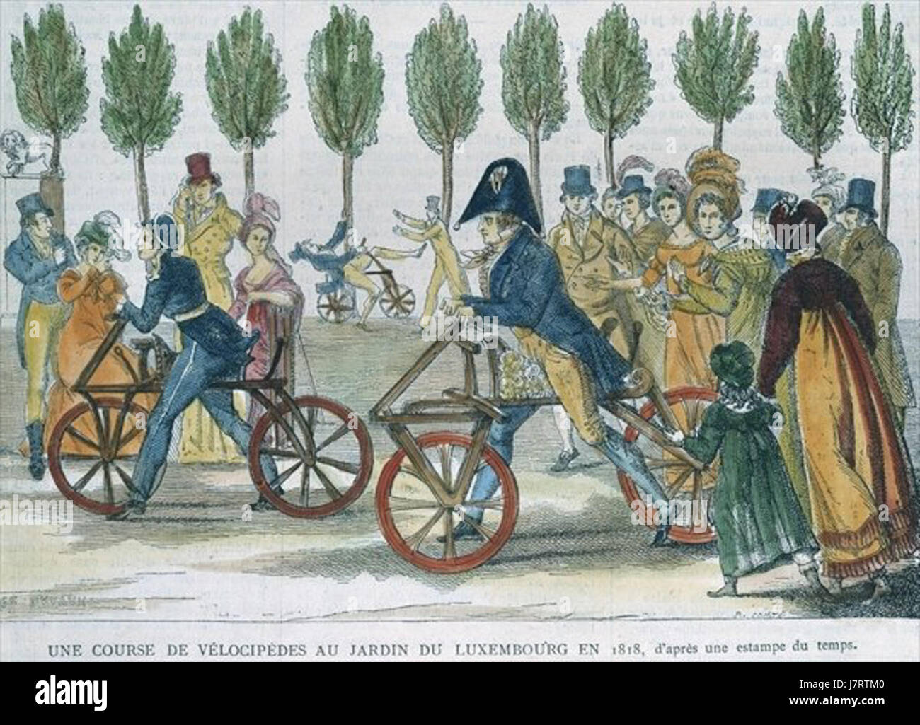 This scene captures a velocipede race in the Jardin du Luxembourg ...