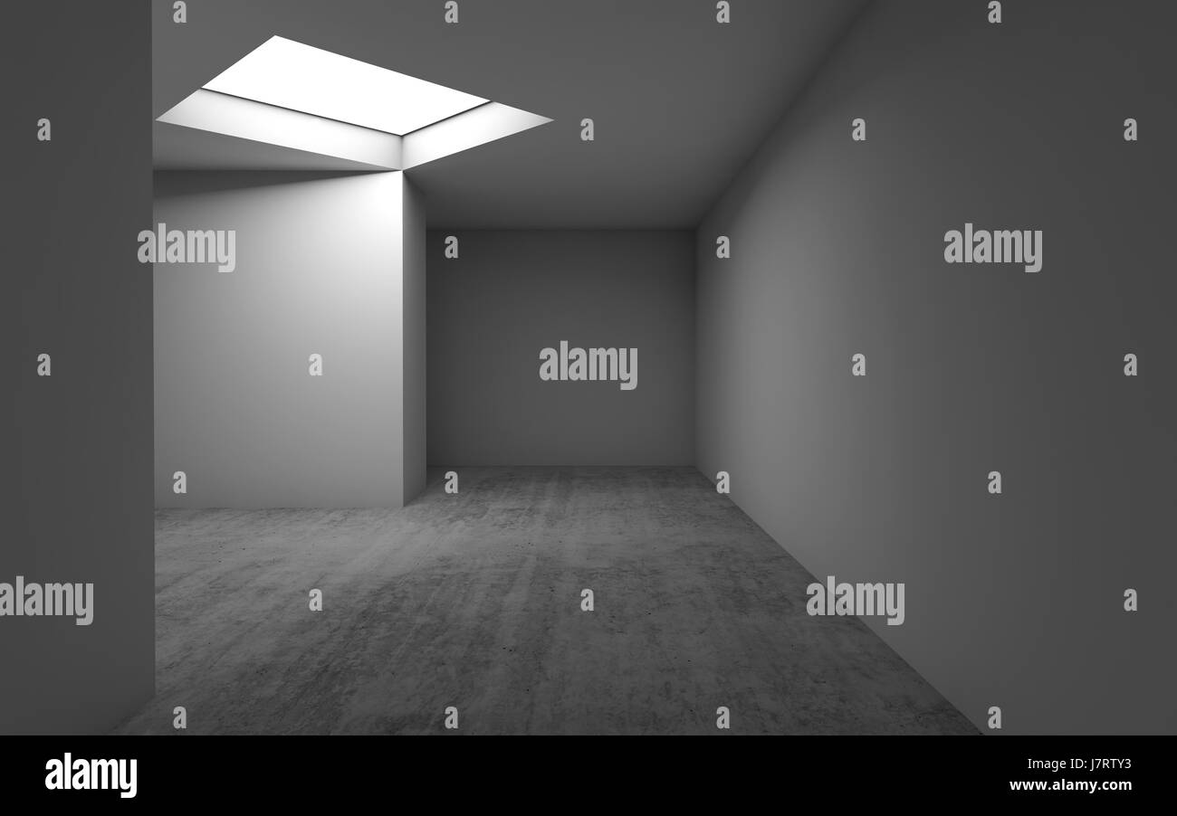 Abstract contemporary architecture, empty room interior background ...