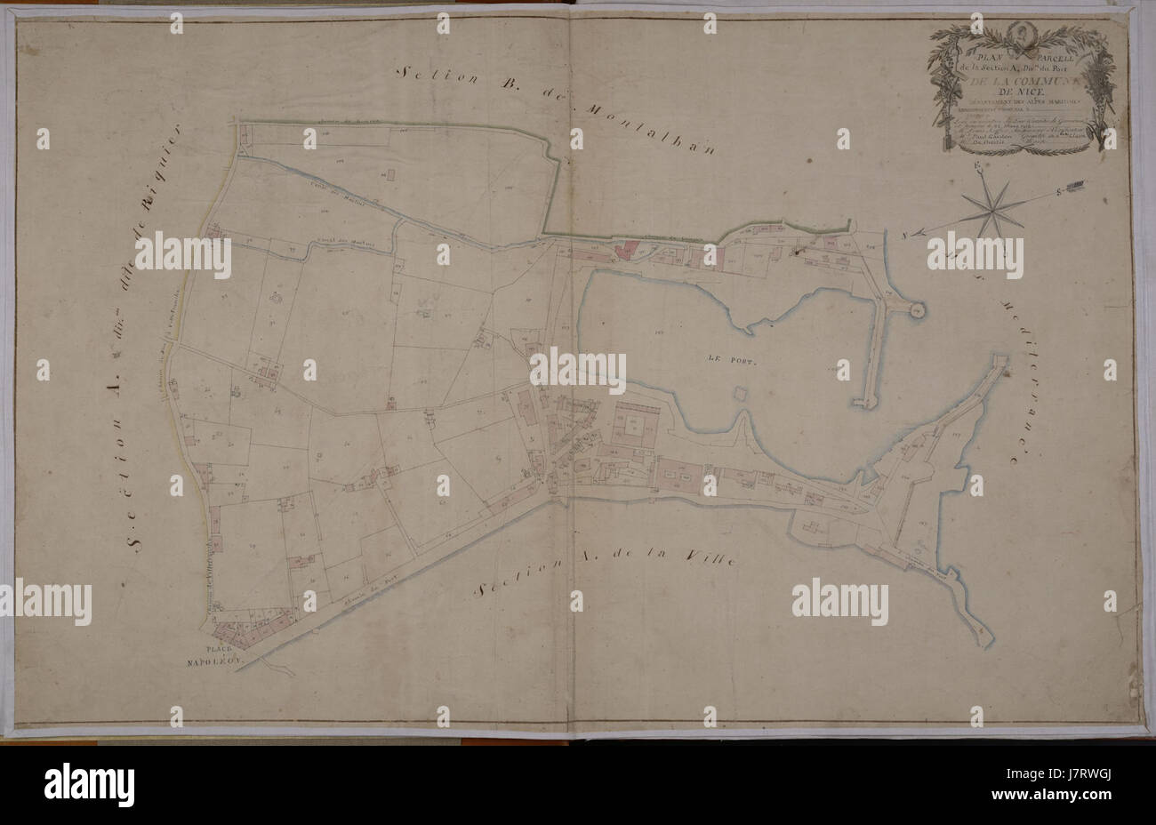 This cadastral map from Nice depicts land divisions and property ...