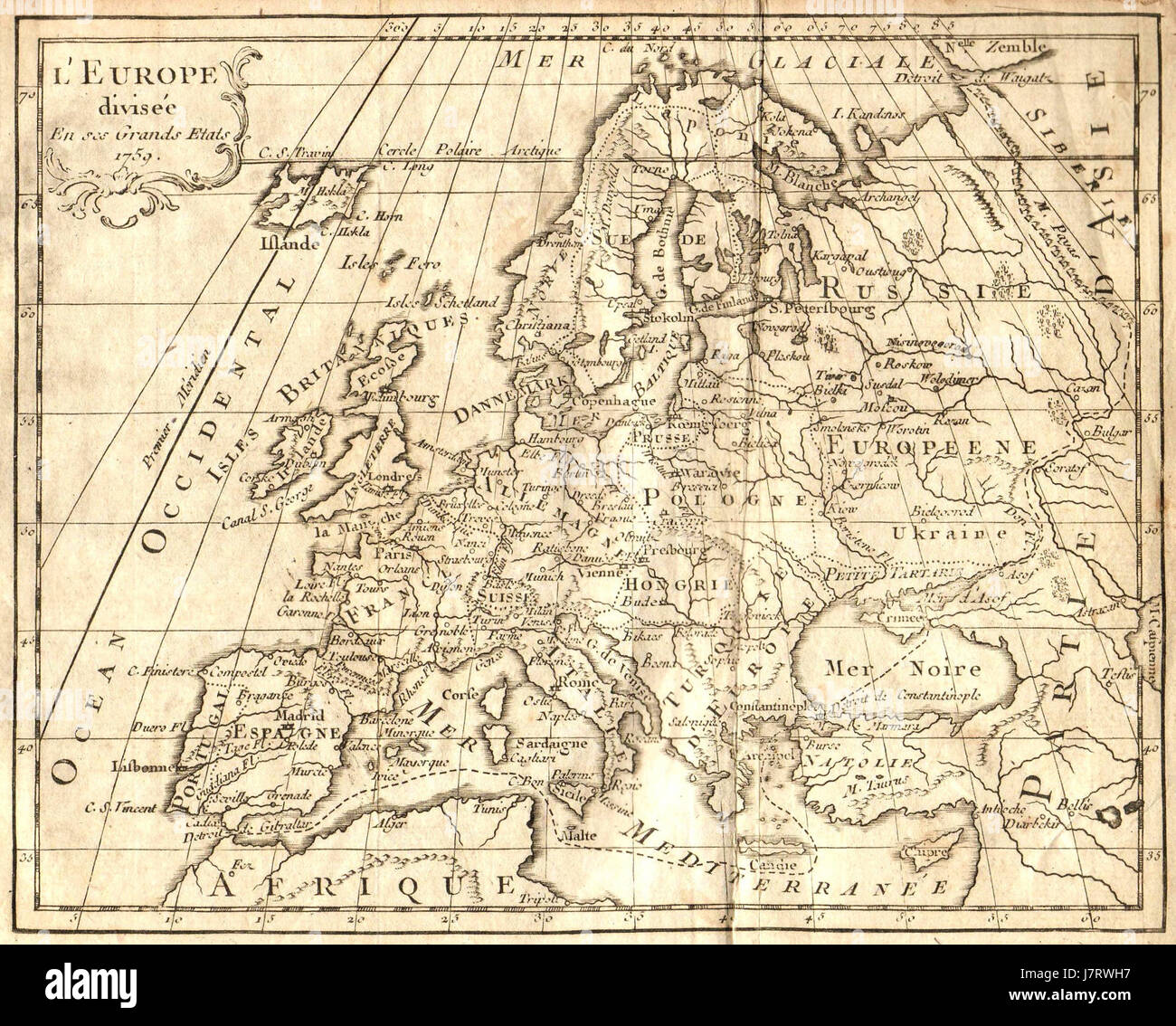 This historical map from 1763 shows Europe at a significant moment in ...